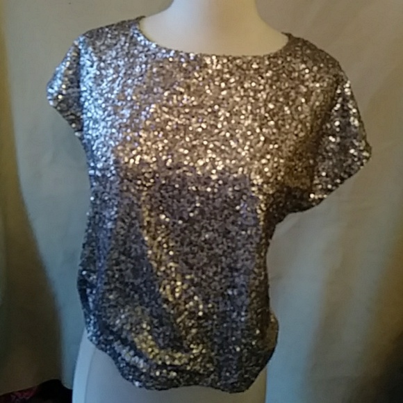 Xhilaration | Tops | Xhilaration Gold Sequined Topsz Xs | Poshmark